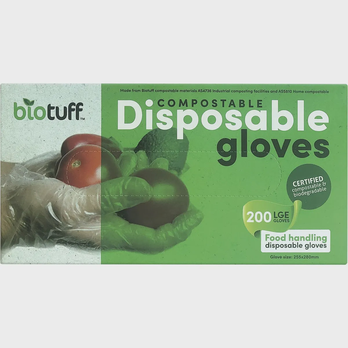 BIOTUFF Compostable Disposable Gloves Large 200pk – The Nutrition Corner